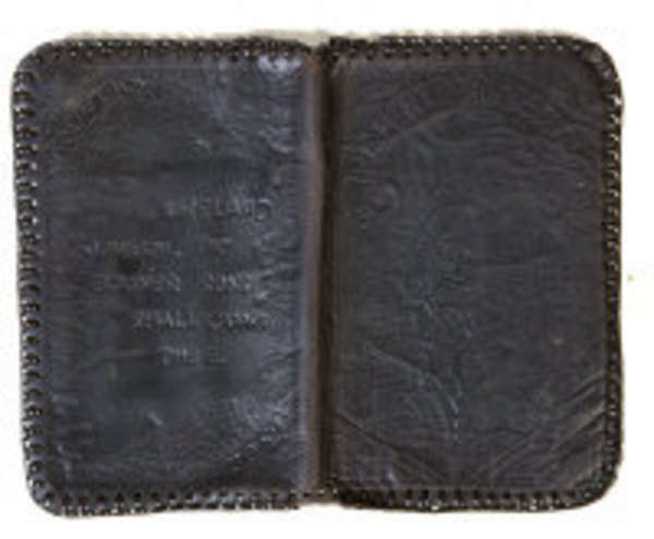 LOT:247 | PRISON CRAFTWORK A well-made handcrafted leather wallet, with ...