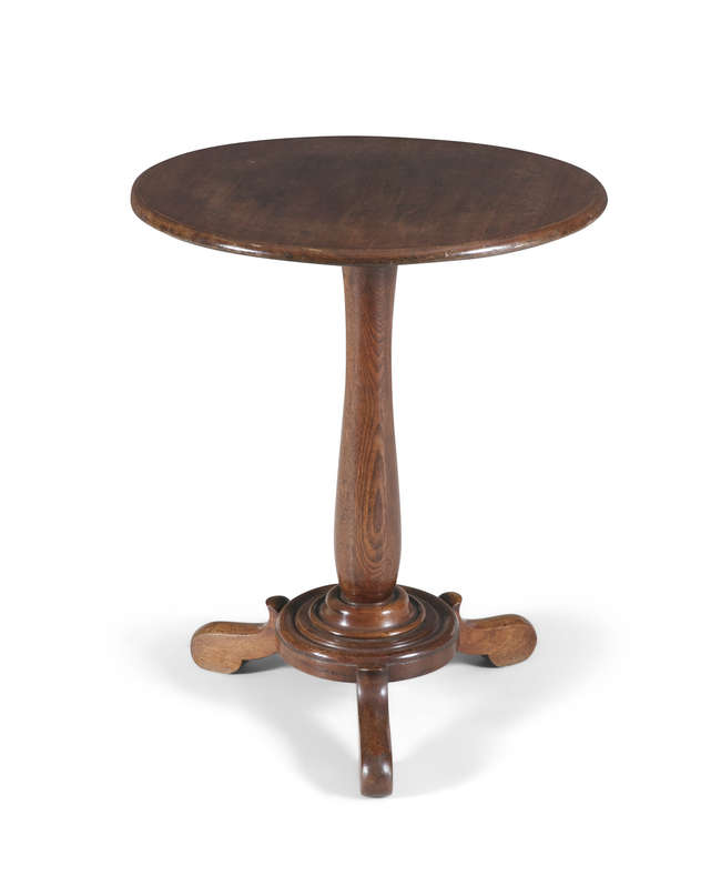 LOT:451 | A VICTORIAN CIRCULAR MAHOGANY WINE TABLE, c.1850, with solid ...