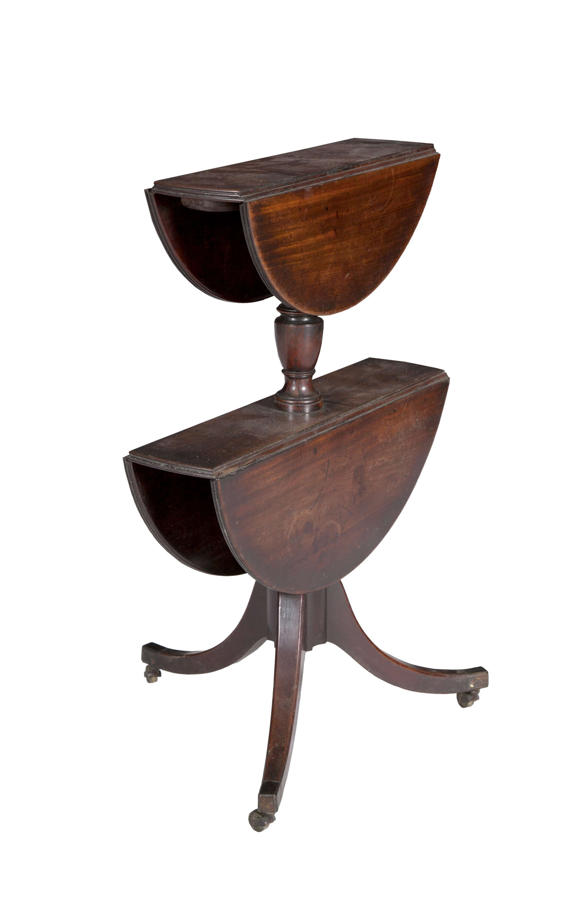 LOT:170 | A GEORGIAN MAHOGANY CIRCULAR GRADUATED TWO TIER DOUBLE DROP ...