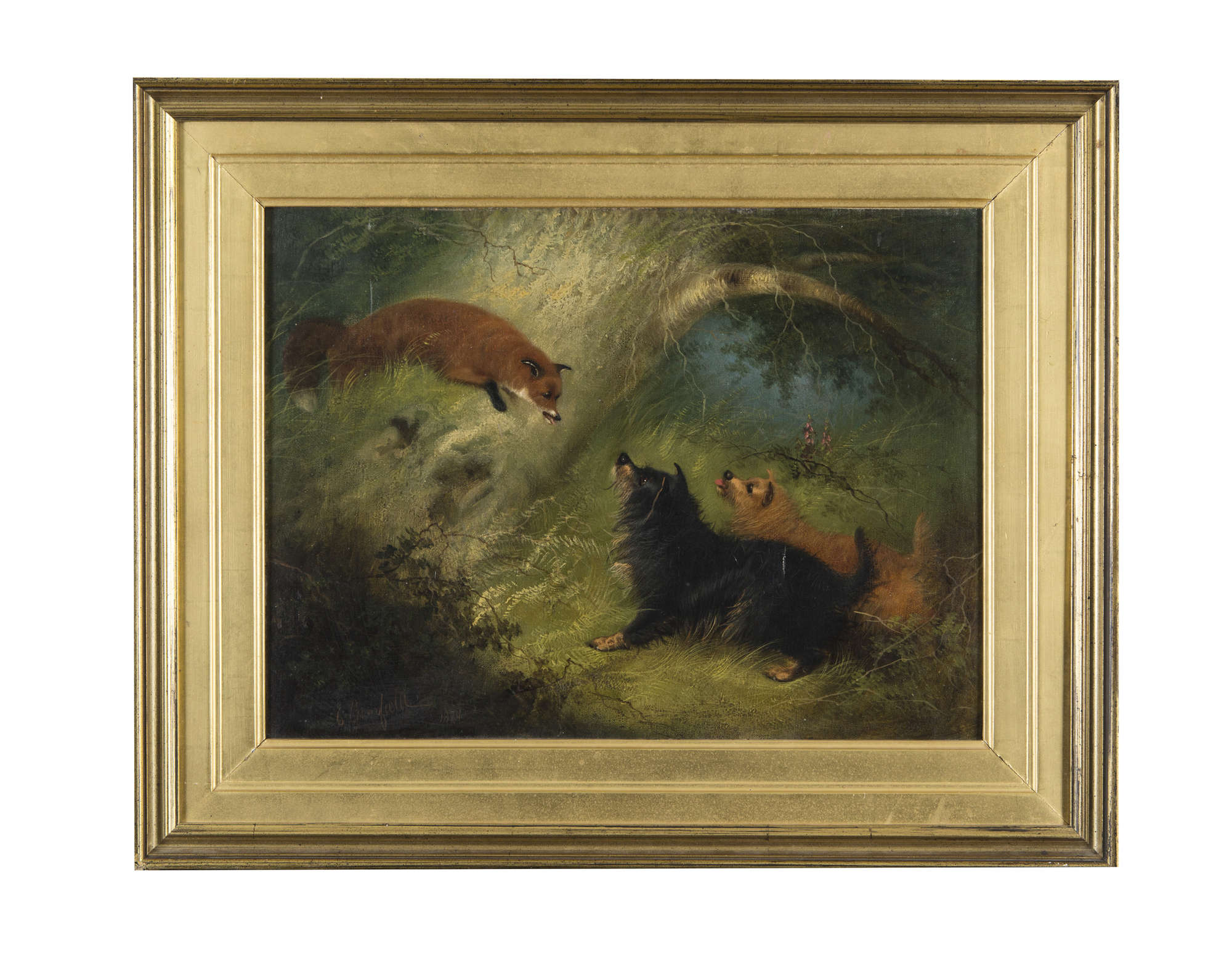LOT:515 | EDWARD ARMFIELD (1817-1896) 'The Stand Off' and 'The Chase' A ...