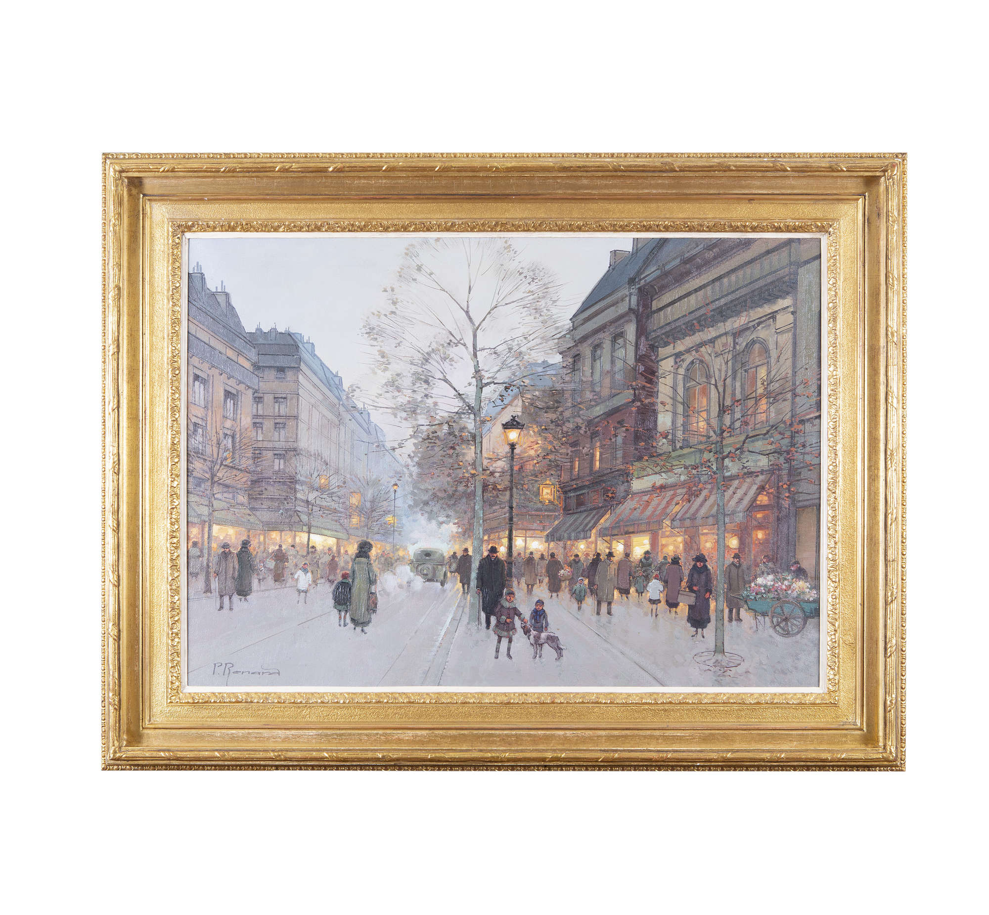 LOT:339 | P. RENARD Parisian Street Scene Oil on canvas