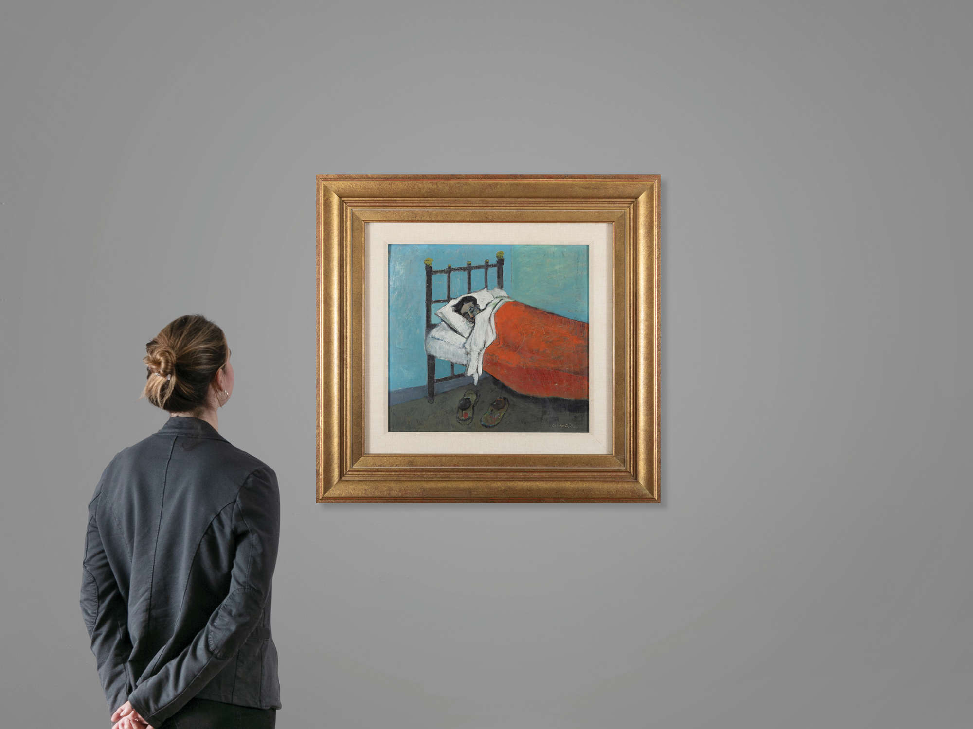 LOT:22 | Gerard Dillon (1916-1971) Sleeper in Spare Room Oil on board ...