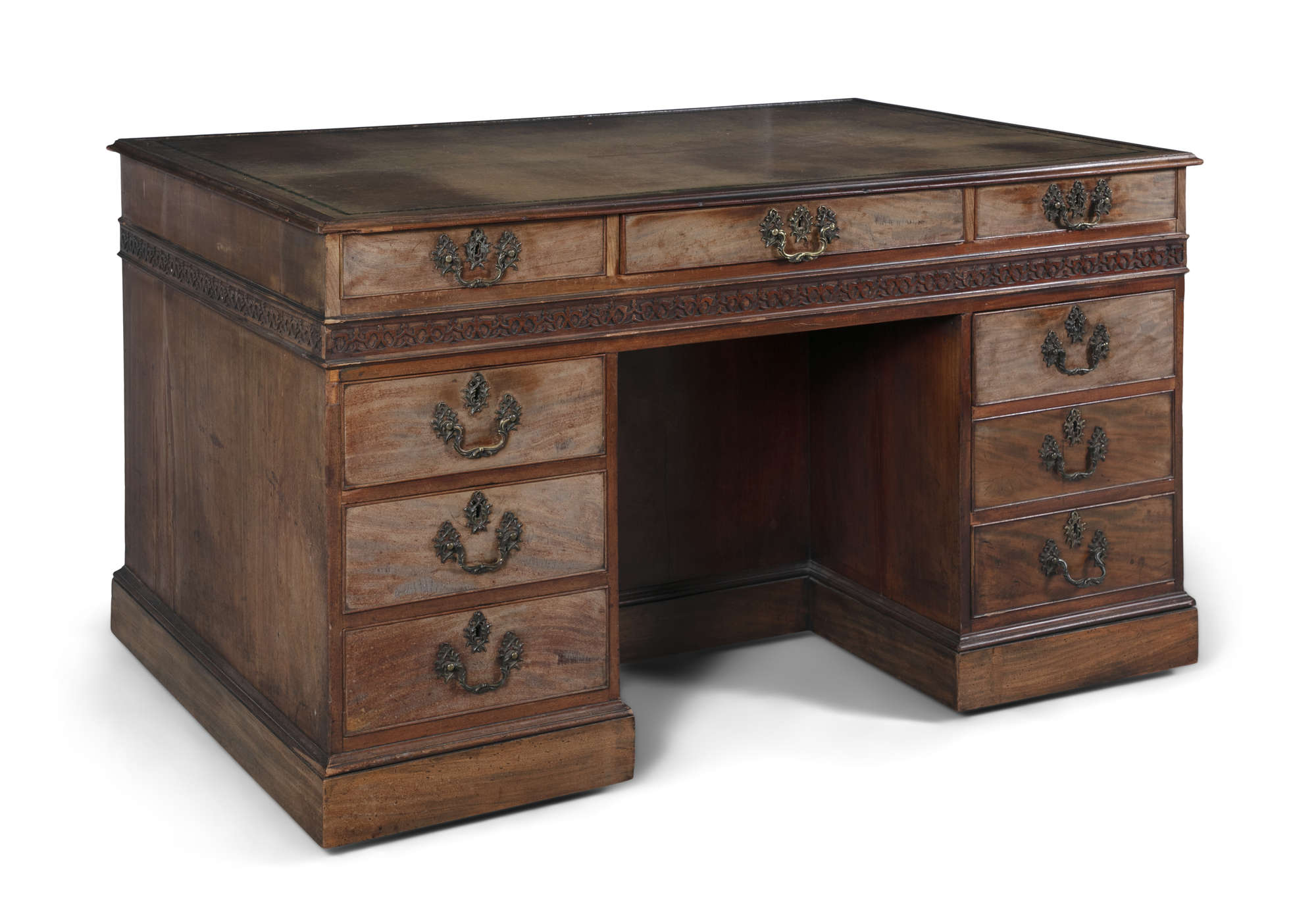 LOT:511 | A FINE GEORGE III MAHOGANY PEDESTAL DESK AFTER A DESIGN BY ...