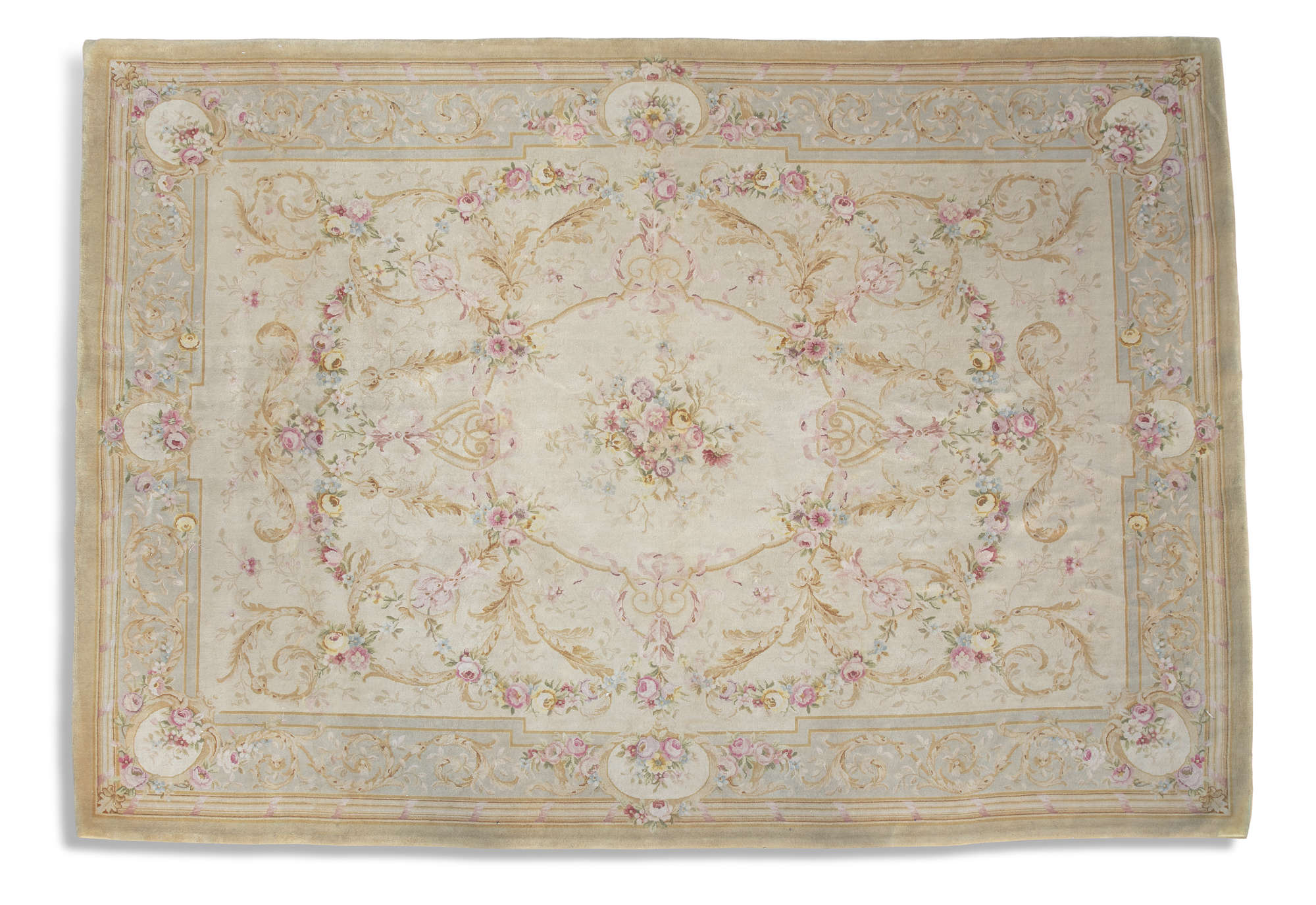LOT:373 | AN AUBUSSON PATTERN TAPESTRY CARPET, the cream ground ...